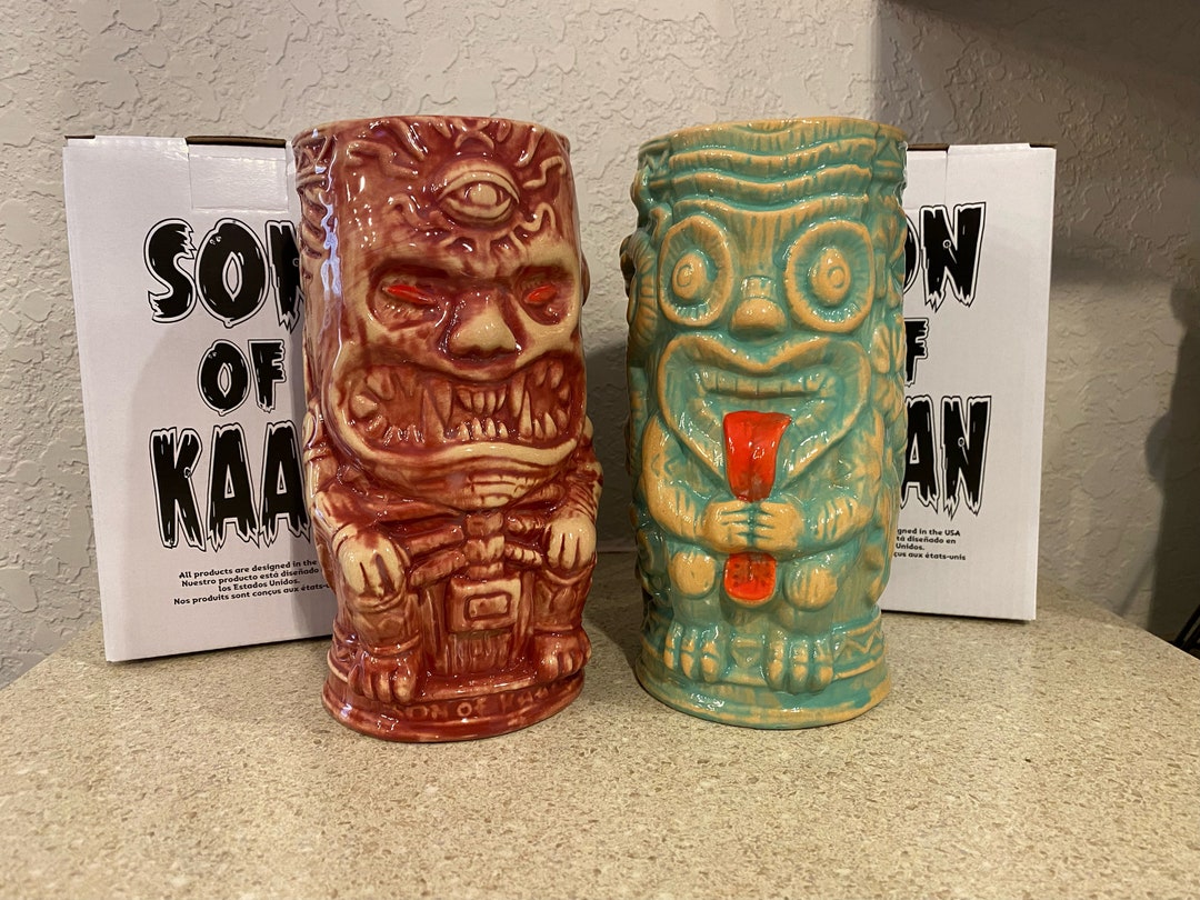 Gift Set Tiki Mug Home Bar Ceramic Tiki Bar Decor for Horror Lover Art ...