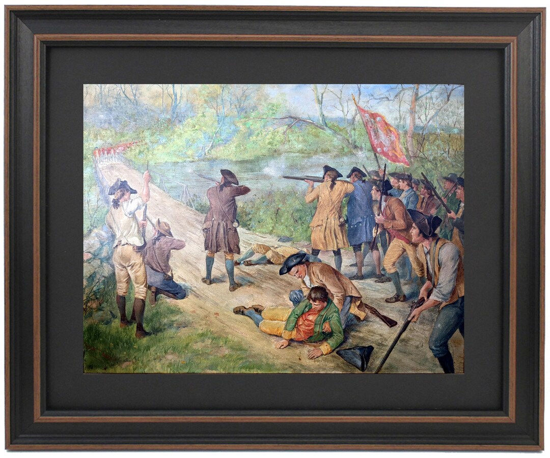 Framed North Bridge, Concord, April 19, 1775 by Frank T. Merrill ...