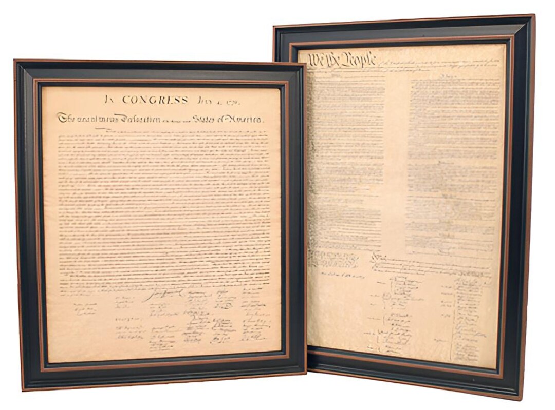 Framed Constitution & Declaration of Independence Set (unmatted ...