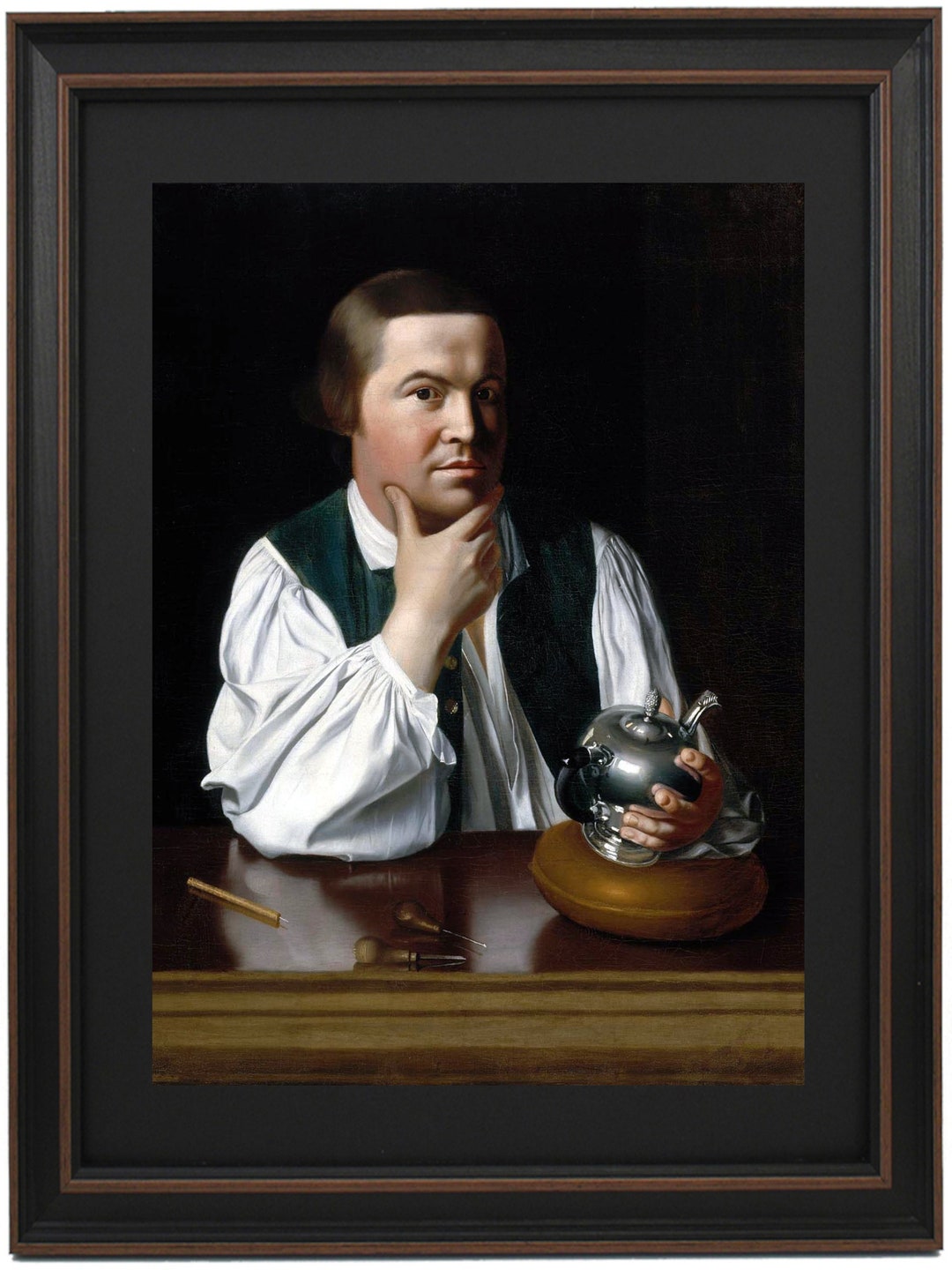 Framed Portrait of Paul Revere by John Singleton Copley. Handmade in ...