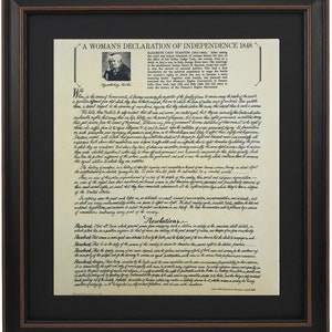 Framed A Woman's Declaration of Independence 1848. Handmade in USA ...