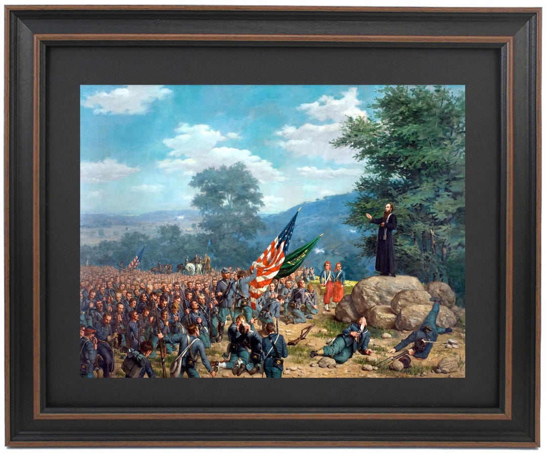 Framed Father Corby's Gettysburg Absolution by Paul Henry Wood ...