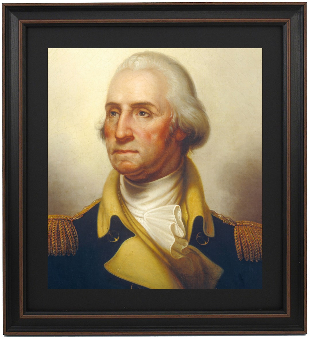 Framed George Washington Portrait by Rembrandt Peale. Standard or ...