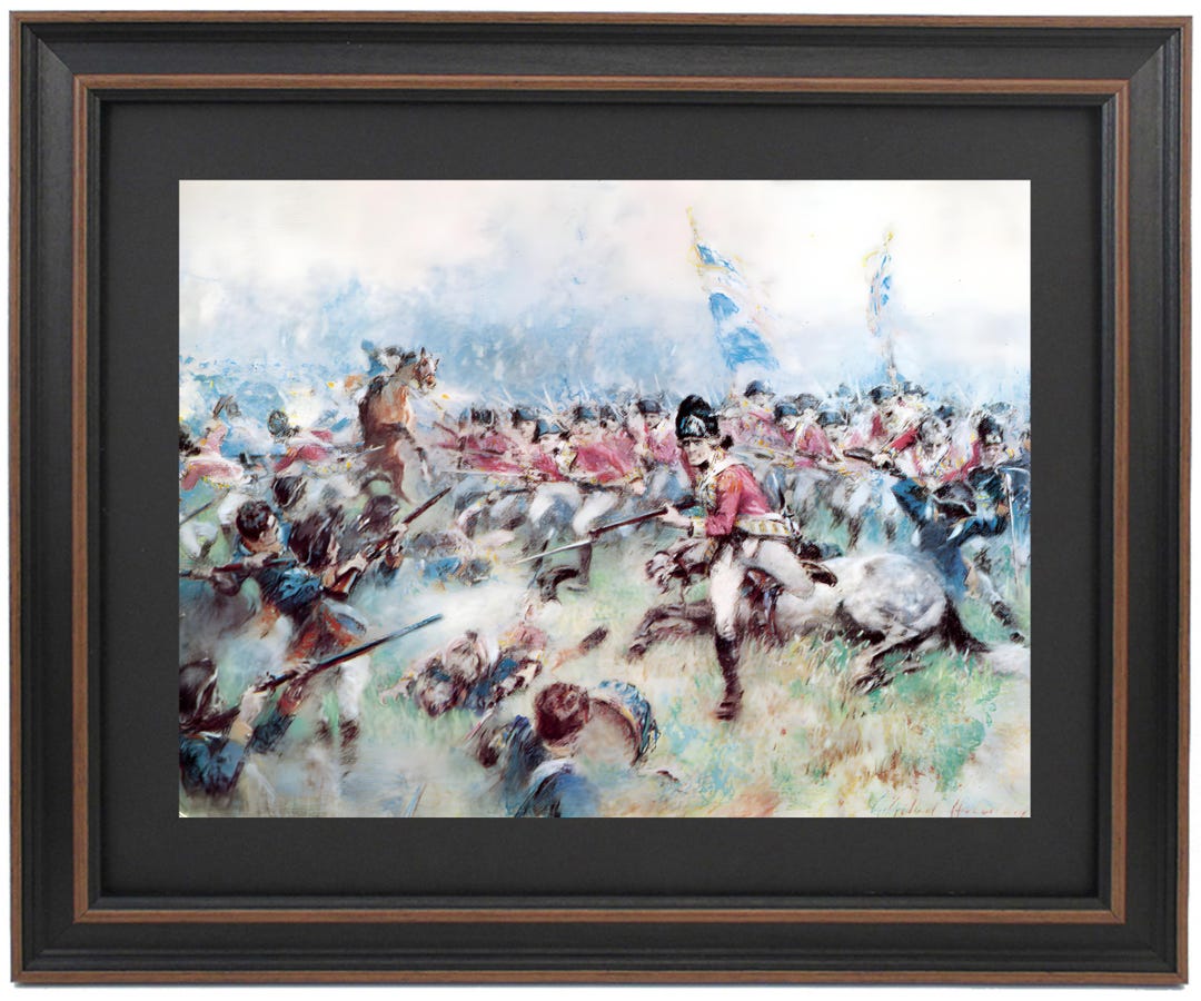Framed the 17th Regiment of Foot at the Battle of Princeton by Hugh Charles Mcbarron Jr ...