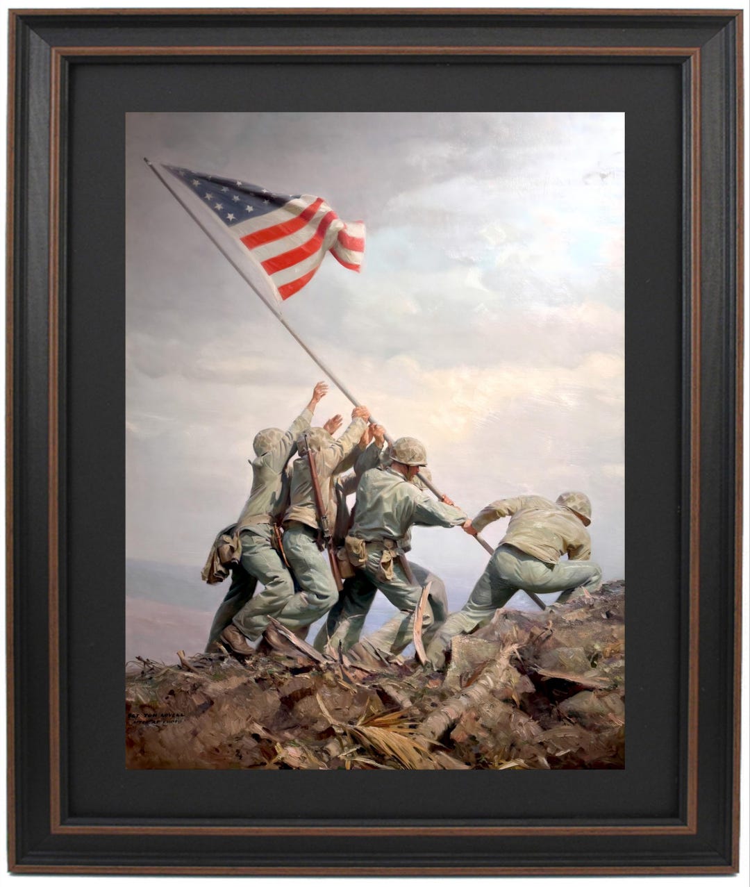 Flag Raising, Mt. Suribachi Iwo Jima by Tom Lovell. Handmade in USA - Etsy