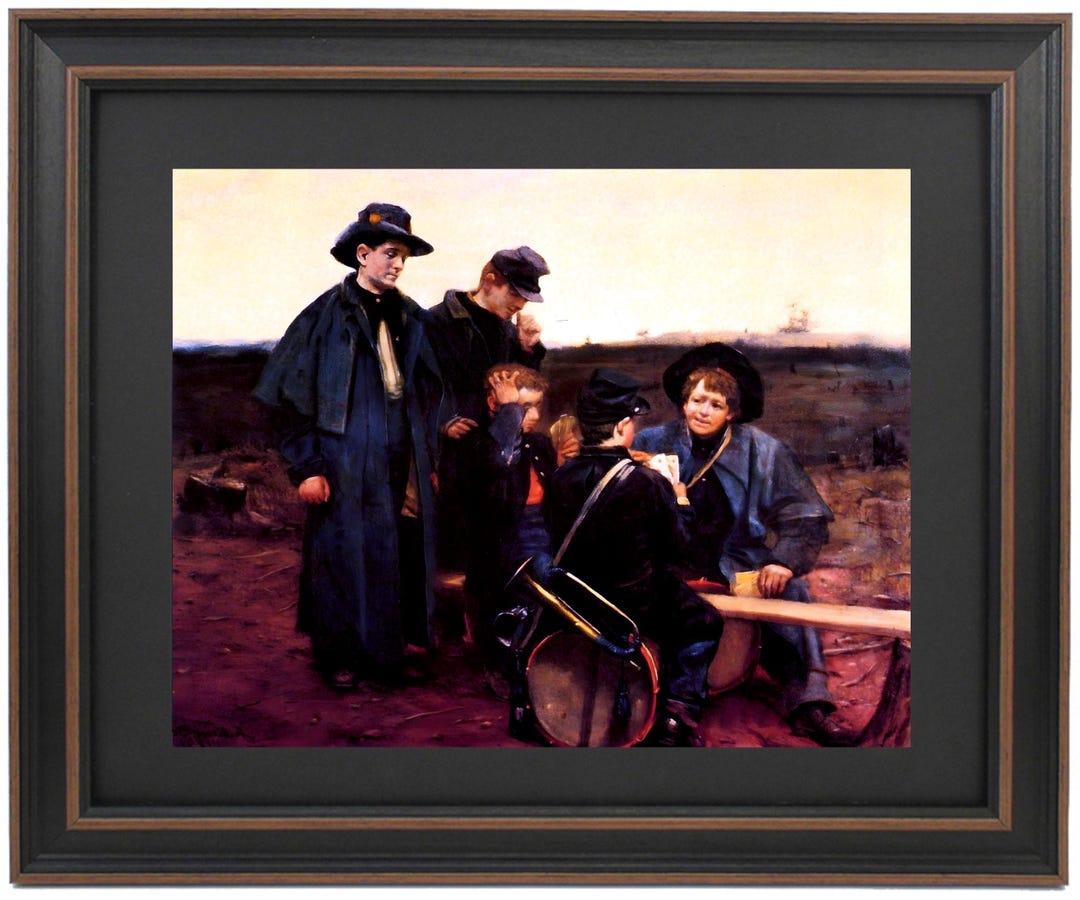 Civil War Drummer Boys Playing Cards, Art Print by Julian Scott ...