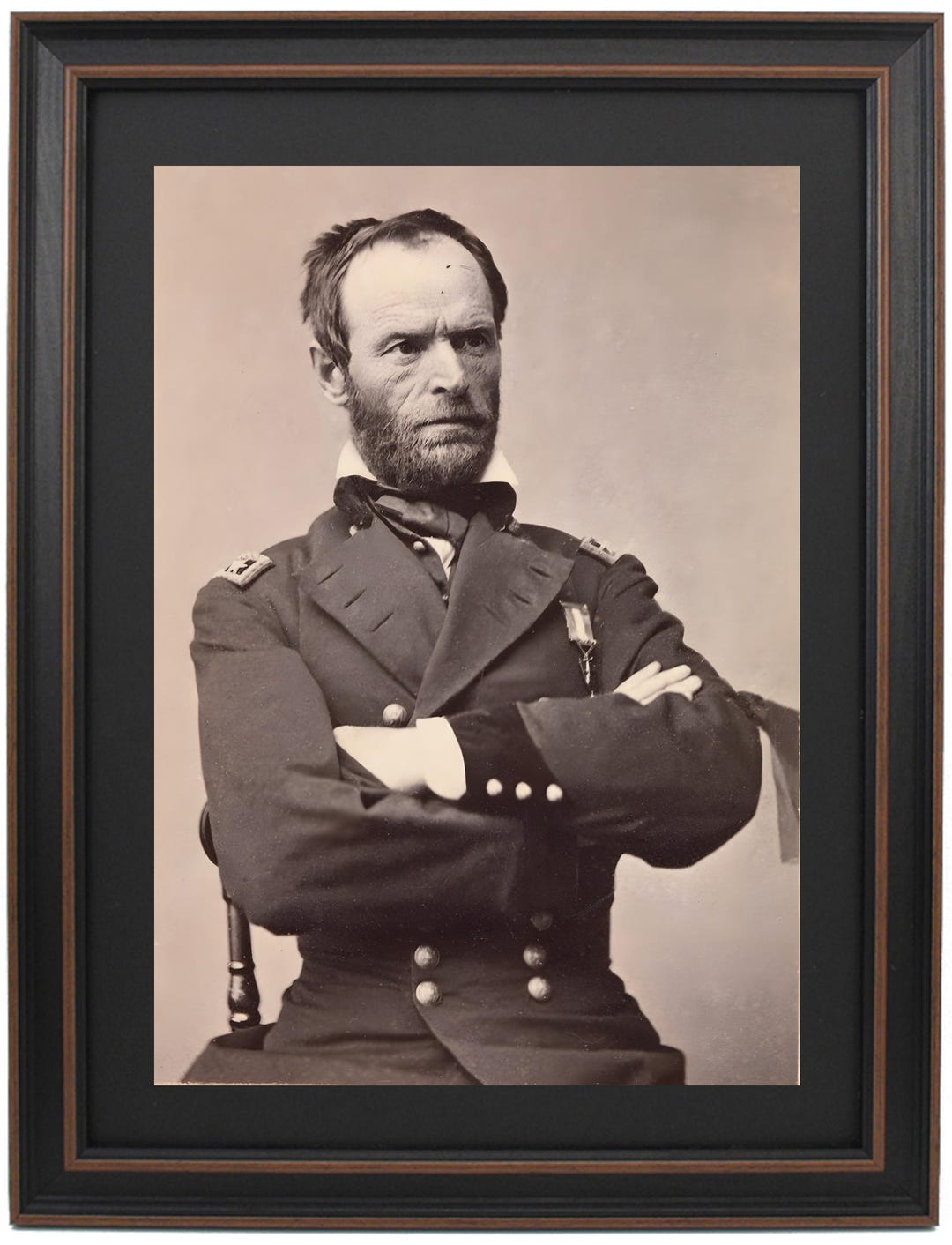 William Tecumseh Sherman Portrait by Mathew Brady, Mourning Armband ...