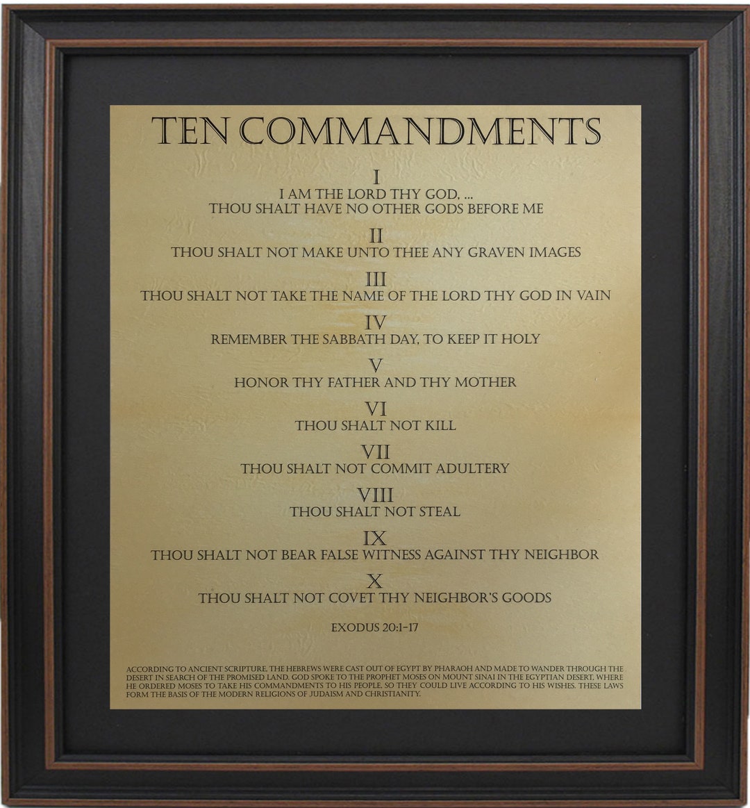 Framed Ten Commandments. Handmade in USA. Free Shipping!* - Etsy