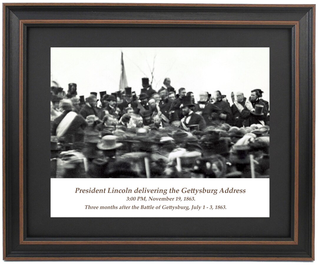 Lincoln at Gettysburg Address Photo Print - Handmade Framed Giclée Art ...