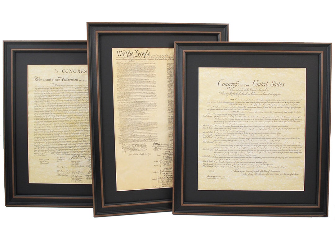 Framed Constitution, Declaration of Independence, & Bill of Rights ...