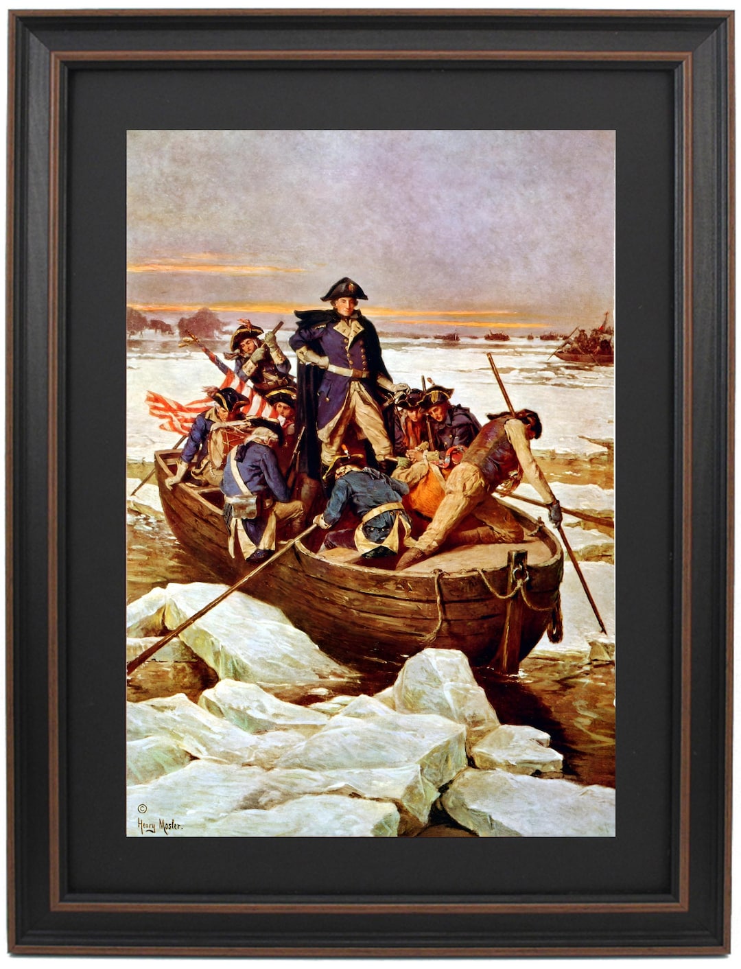 Framed George Washington Crossing the Delaware by Henry Mosler ...