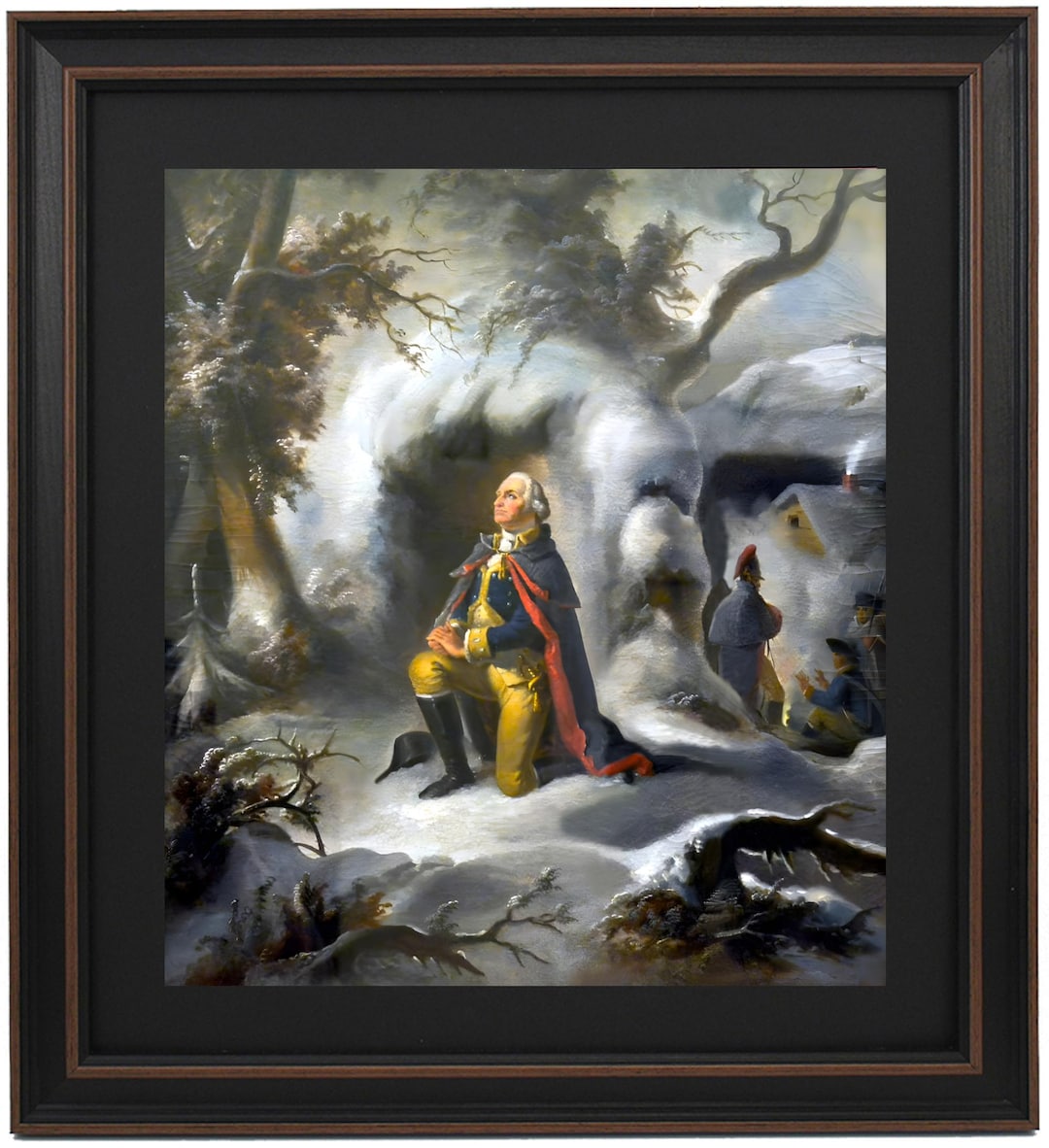 Framed George Washington Praying at Valley Forge by Alonzo Chappel ...