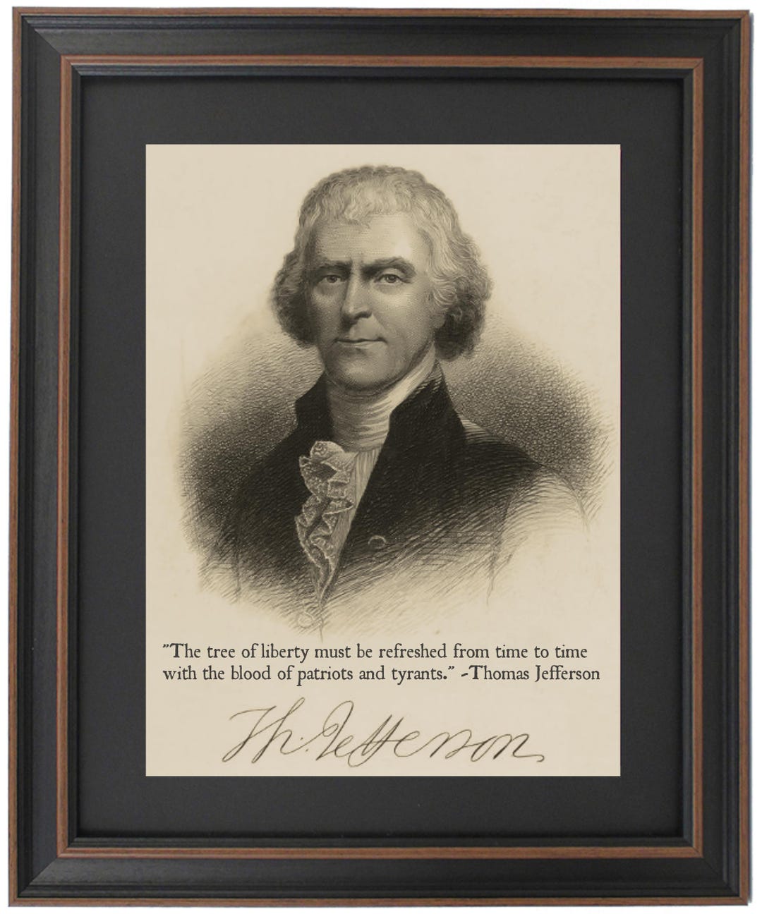 Thomas Jefferson, Portrait & Quote, "the Tree of Liberty Must Be ...