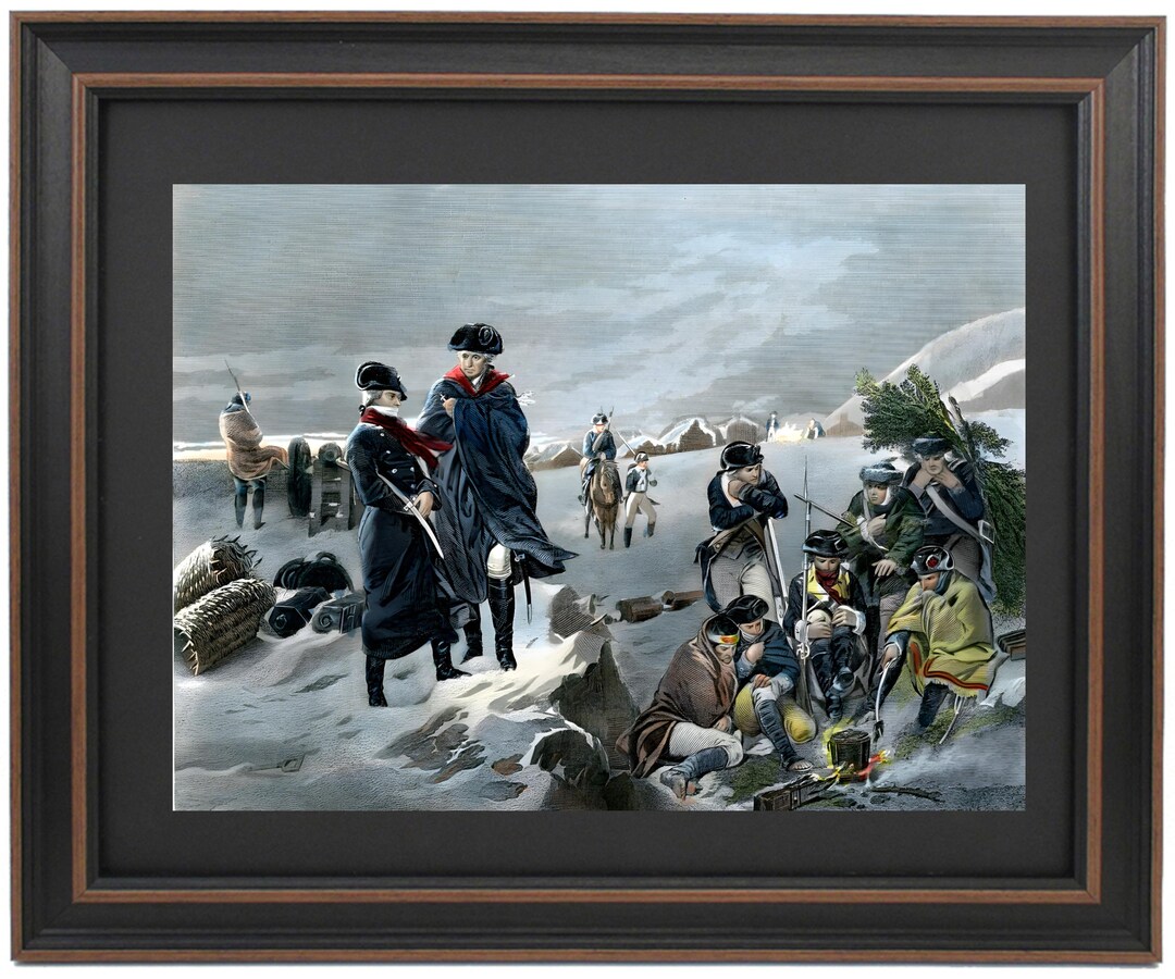 Framed George Washington and Lafayette at Valley Forge by Alonzo ...