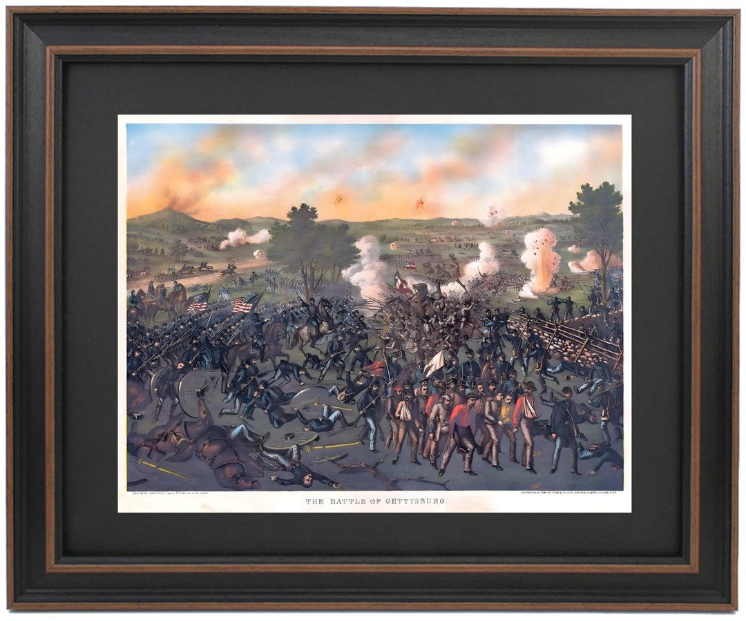 Framed Battle of Gettysburg Print by Kurz & Allison: Civil War ...