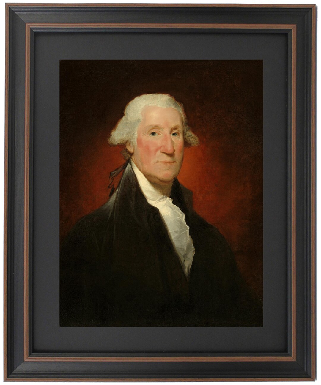 Framed George Washington (vaughan Portrait) by Gilbert Stuart. Standard ...