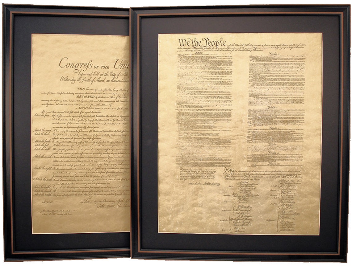 Poster Size Framed United States Constitution and Bill of - Etsy