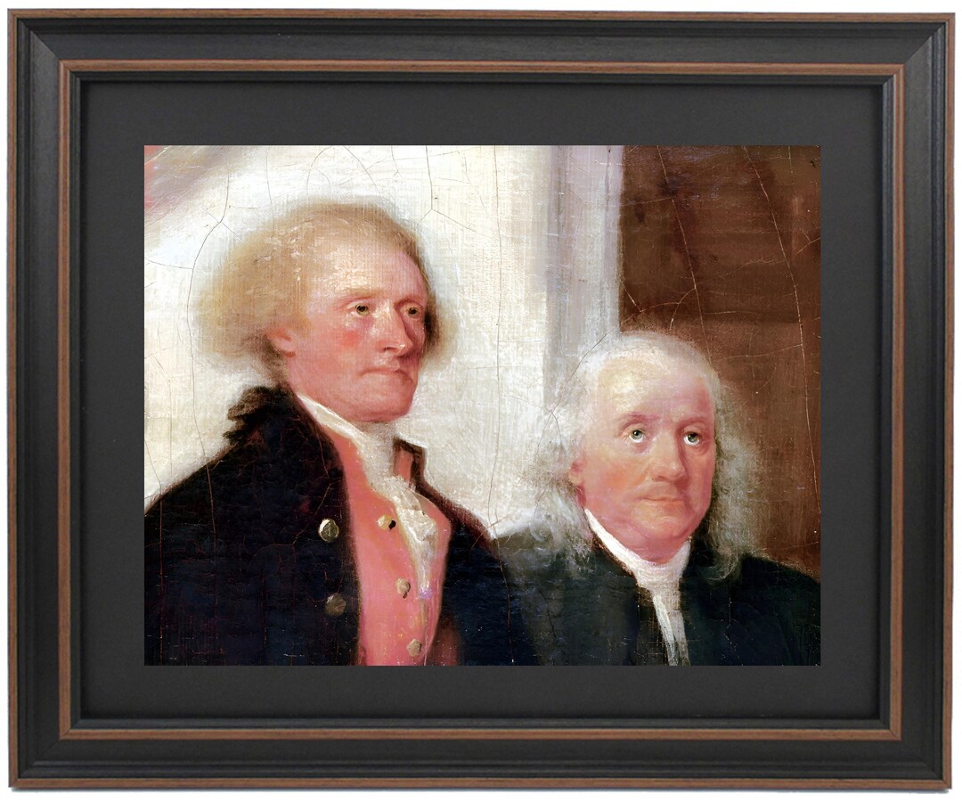 Framed Detail of Thomas Jefferson and Benjamin Franklin by John ...