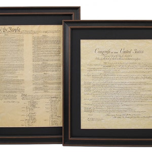 Framed Constitution and Bill of Rights Set. Handmade in USA. Free ...