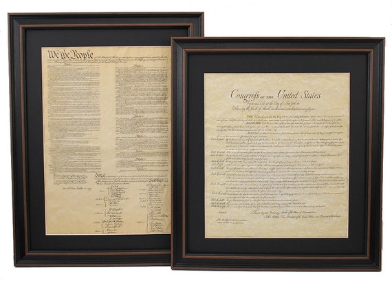 Framed Constitution and Bill of Rights Set. Handmade in USA. - Etsy