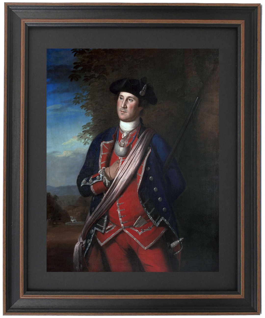 Framed George Washington as Colonel of the Virginia Regiment by Charles ...