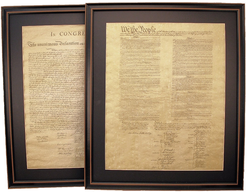 Poster Size Framed Constitution and Declaration of | Etsy