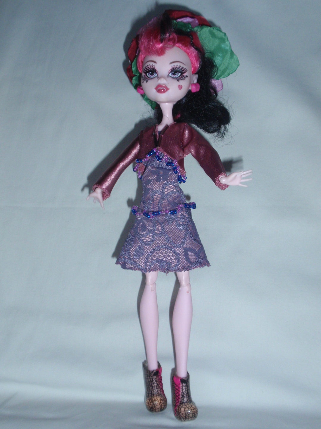 M.H. Dolls Handmade Lavender Lace Dress and Bolero-handmade M.H. Dolls ...