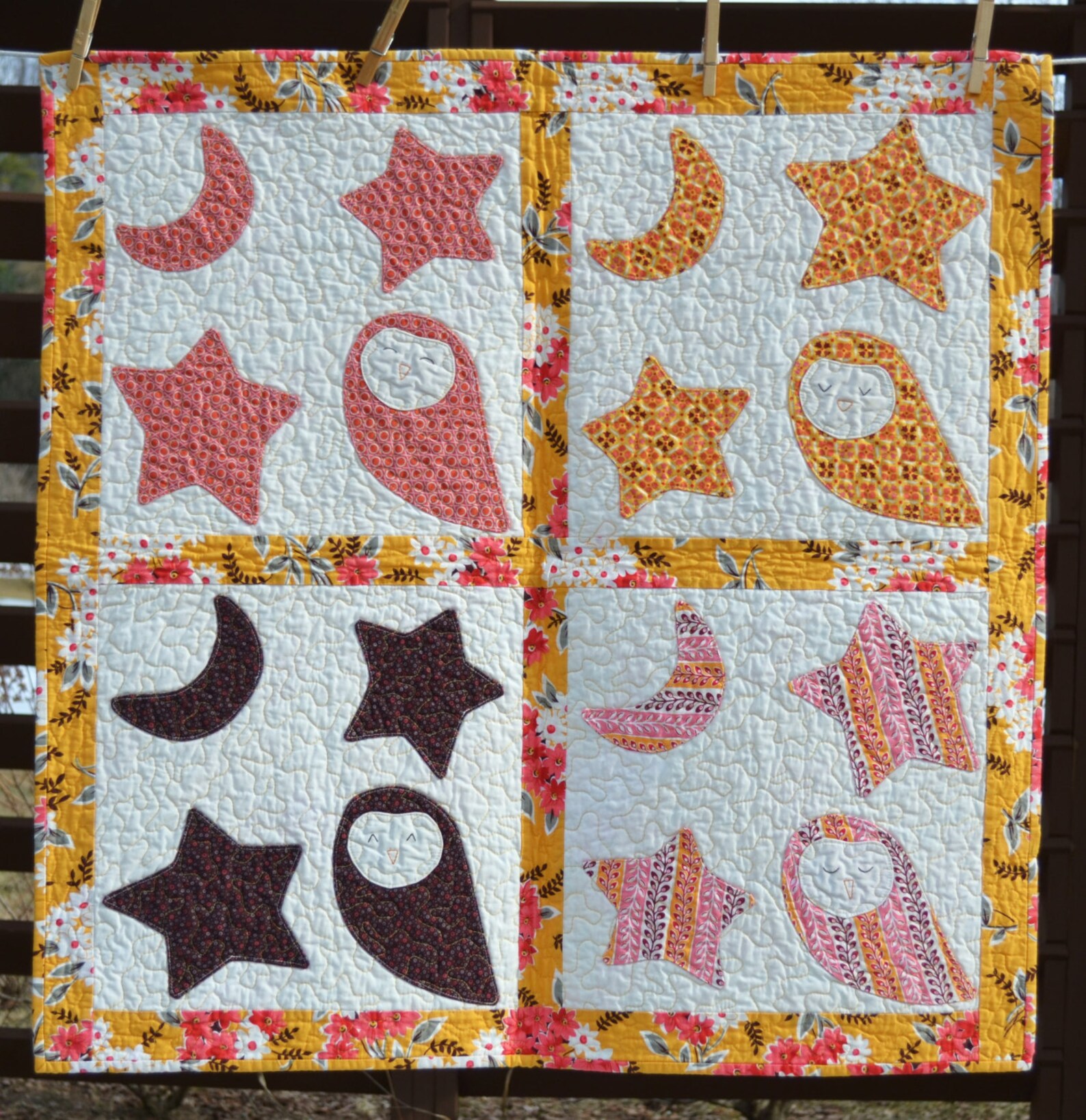 Owl Under Moon and Stars Quilt Pattern PDF- Two Patterns in One ...