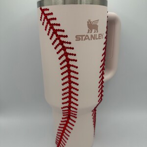 Handcrafted Baseball Stitch Rhinestone Stanley Tumbler Cup - Unique ...