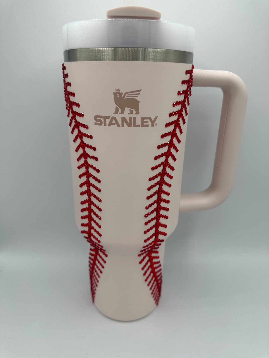 Handcrafted Baseball Stitch Rhinestone Stanley Tumbler Cup - Unique ...