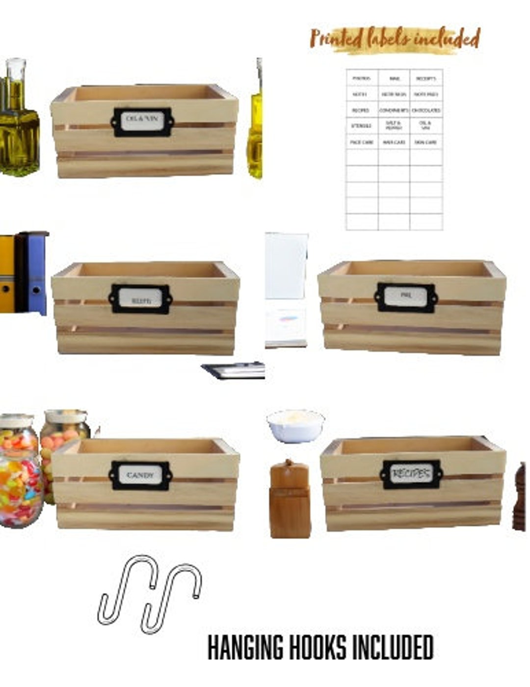 Organizing Storage Wood Crate Farm House Decor Storage and Display Box ...