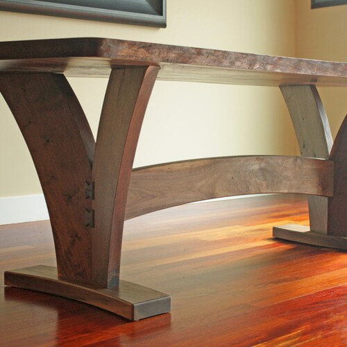 Dining Table Modern With Walnut Slab - Etsy