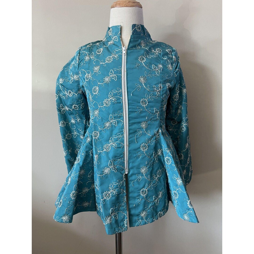 1950s Vintage Handmade Aqua Blue & Silver Brocade Elsa Costume Girls ...