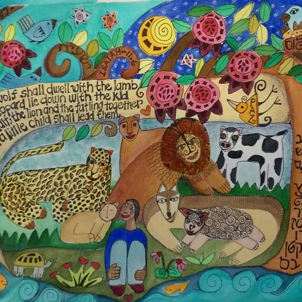 Wolf and Lamb Art - Etsy