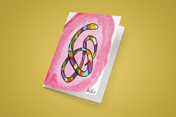 Rainbow Snake Cards | Etsy