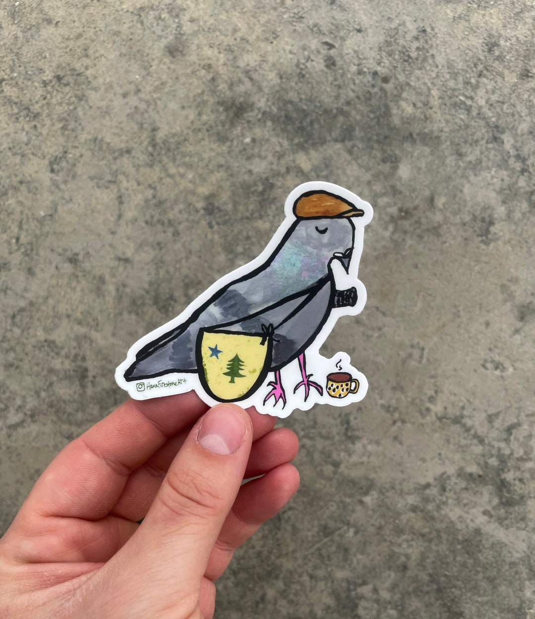 Pigeon Original Maine Sticker - Etsy