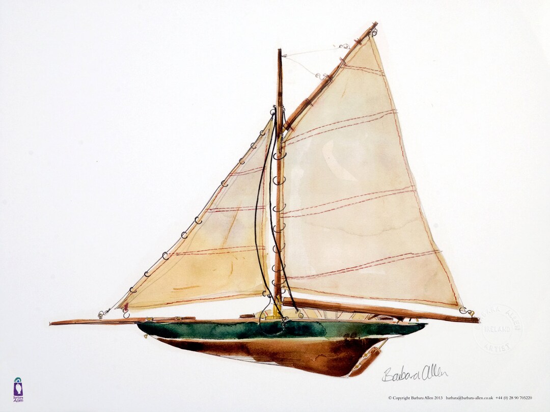 The Sloop. Digital Reproduction of a Watercolour Painting of - Etsy