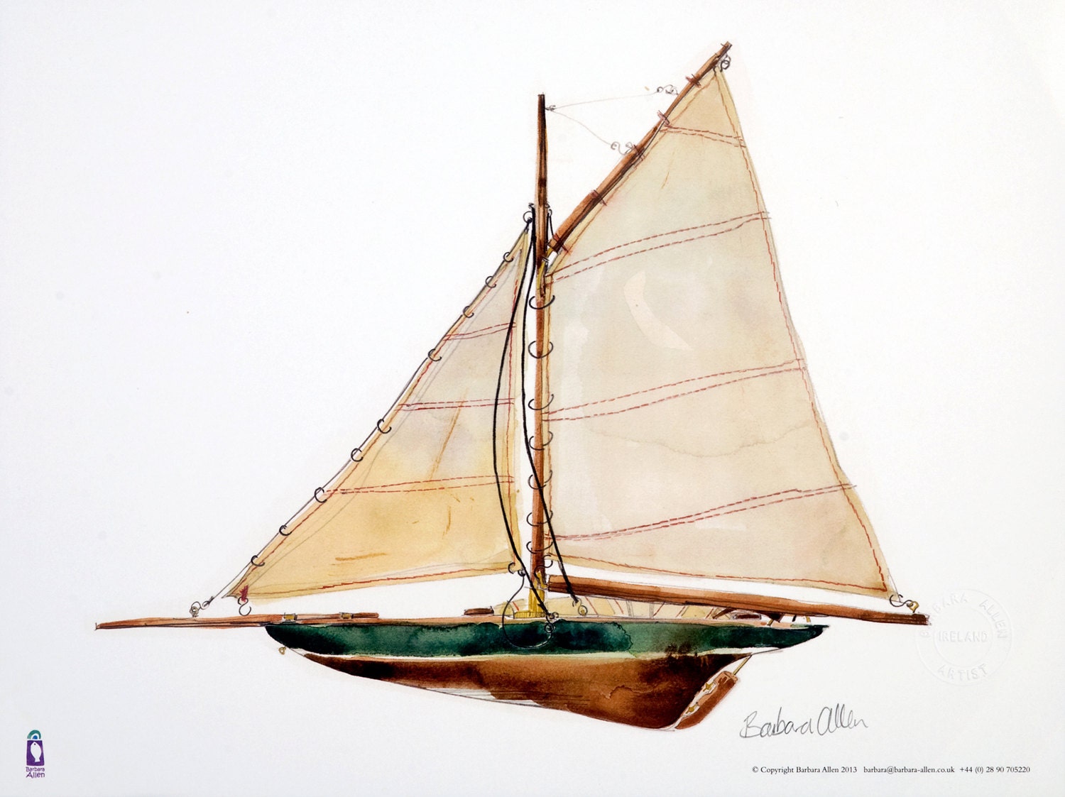 The Sloop. Digital Reproduction of a Watercolour Painting of - Etsy