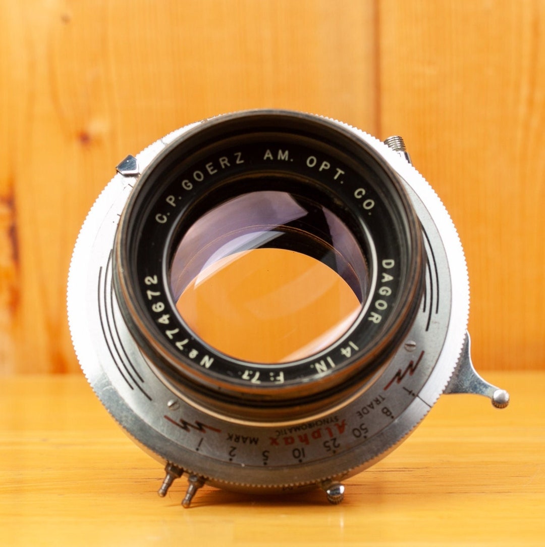 C. P. Goerz Dagor 14" F7.7 Large Format Coated Lens in Wollensak Alphax ...