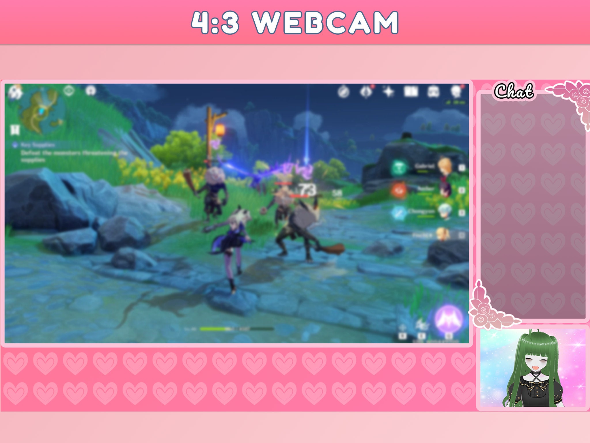Heart Twitch Overlay Set | Vtuber Overlay | Webcam | Just Chatting ...