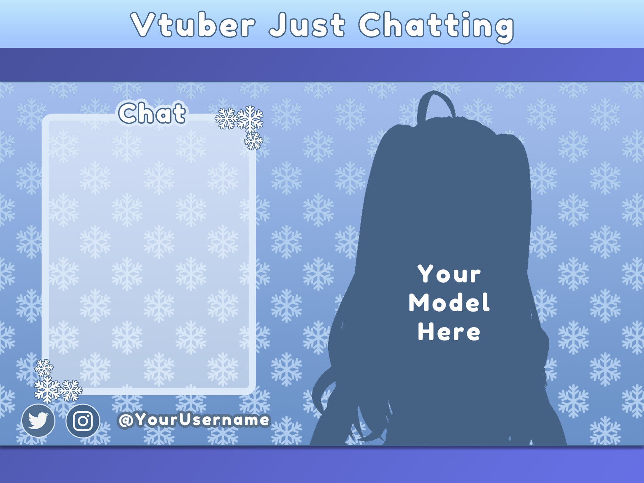 Snowflake Twitch Overlay Set | Vtuber Overlay | Webcam | Just Chatting ...