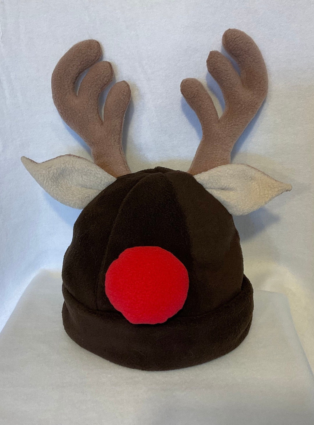 Rudolf Beanie/rudolf the Reindeer Hat/rudolf Costume/secret Santa Gift ...