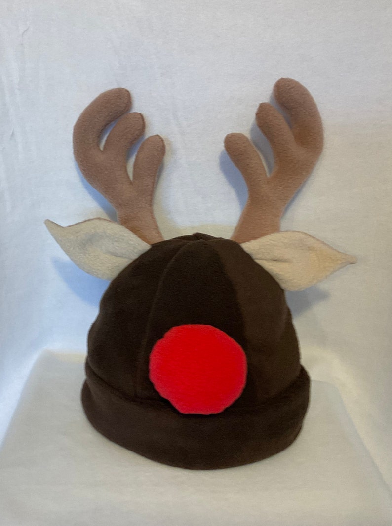 Rudolf Beanie/rudolf the Reindeer Hat/rudolf Costume/secret Santa Gift ...