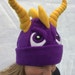 Spyro Dragon Beanie/dragon Hat/spyro Cosplay/spyro/spyro Costume - Etsy UK