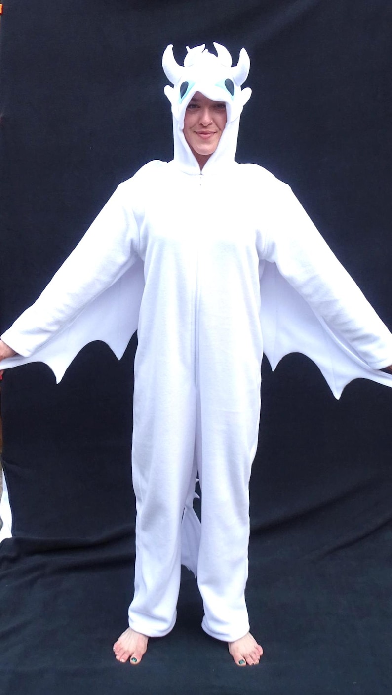 Light Fury Costume/ Light Fury Onesie/ Dragon Kigurumi/ Dragon Cosplay ...