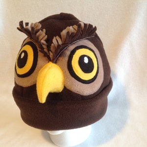 Owl Beanie/ Owl Hat/ Owl Gift/owl Party/ Forest Creature/ Bird of Prey ...
