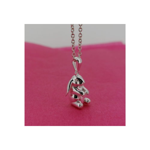 Sterling Silver Rabbit Heart Necklace - Etsy