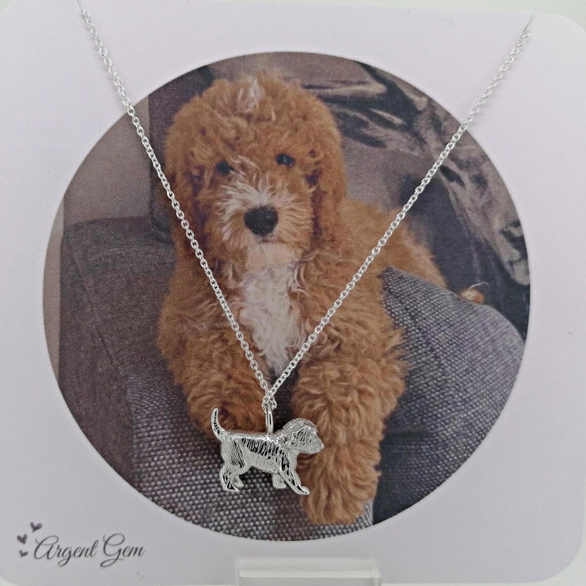 Cockapoo/Cockerpoo Necklace pendant/chain presented on a | Etsy