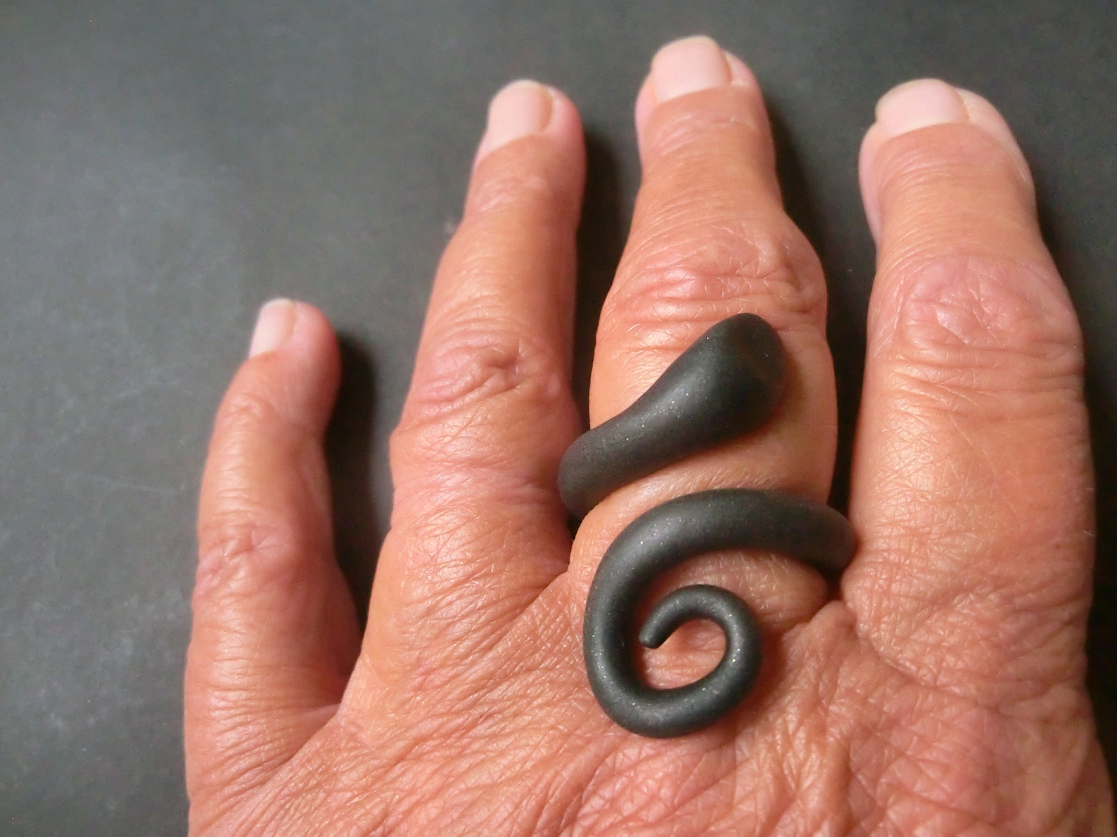 Black Snake Ring/ Flexible Polymer Clay/ Can Bend Out/ | Etsy Canada