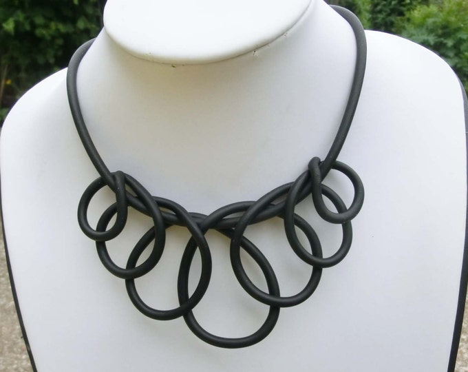 Black Fimo Spirals Snake Necklace - Etsy